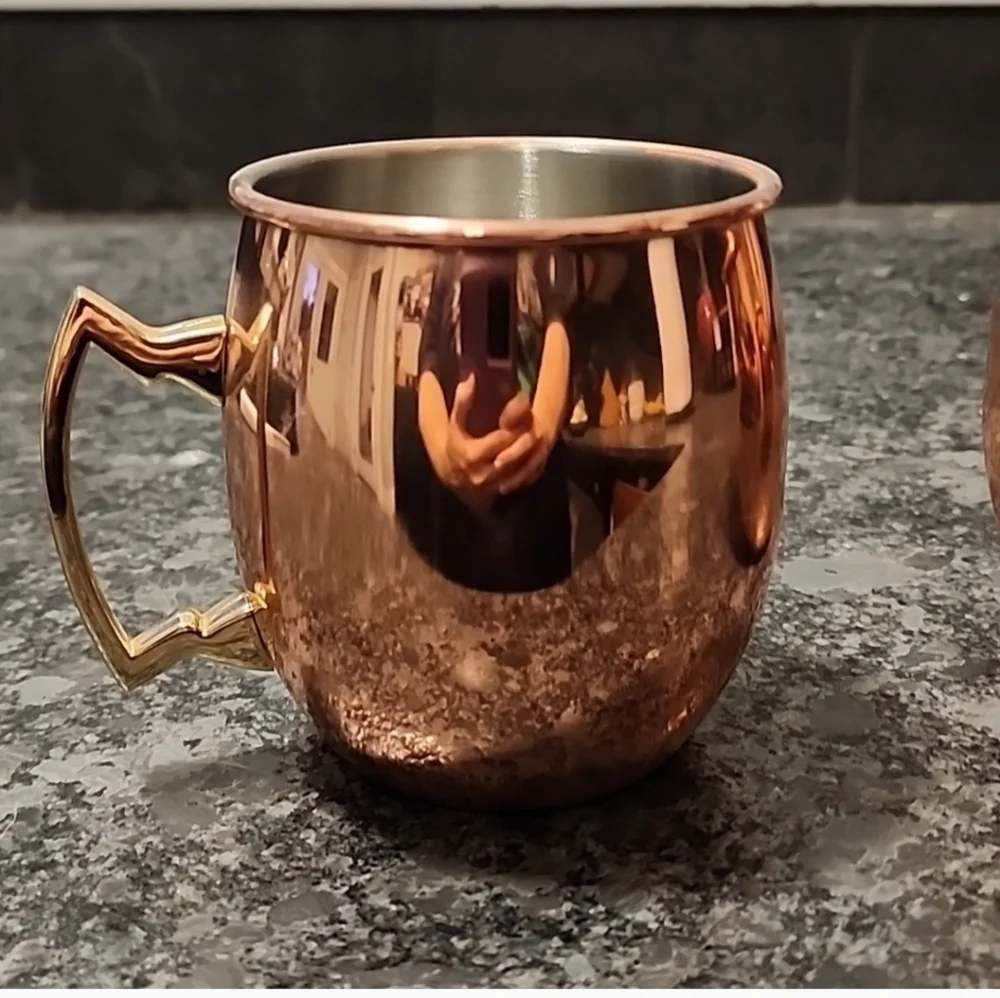 Dining | Copper Moscow Mule Mugs With Gold Handles | Poshmark